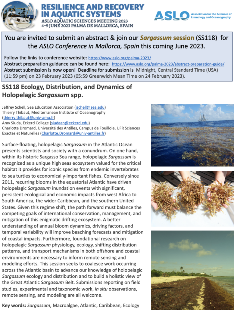 Sargassum Session at the ASLO Conference - SARGASSUM INFORMATION HUB